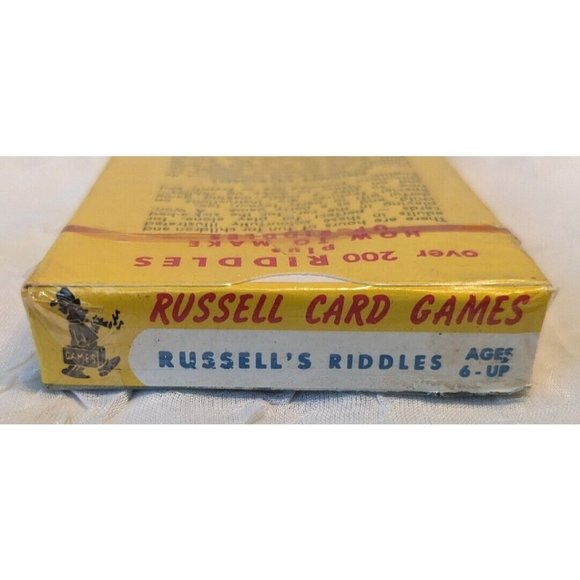Russell Athletic | Games | Nos Russells Riddles Card Games Sealed Vtg ...